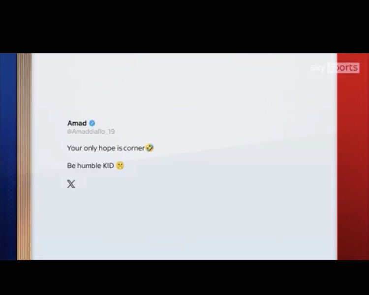 ‘Your only hope is corners’ — Amad taunts Arsenal fan after United ...